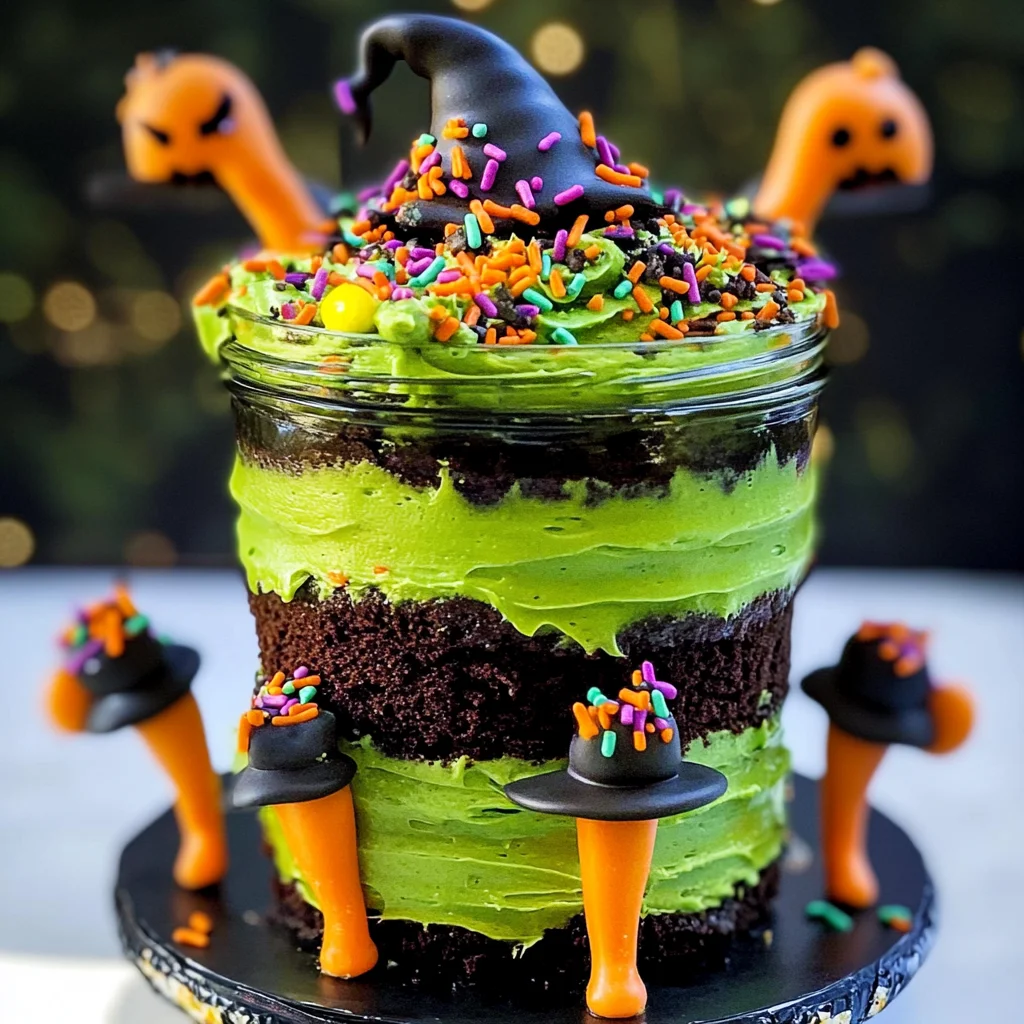 Witches Brew Halloween Cake Jars