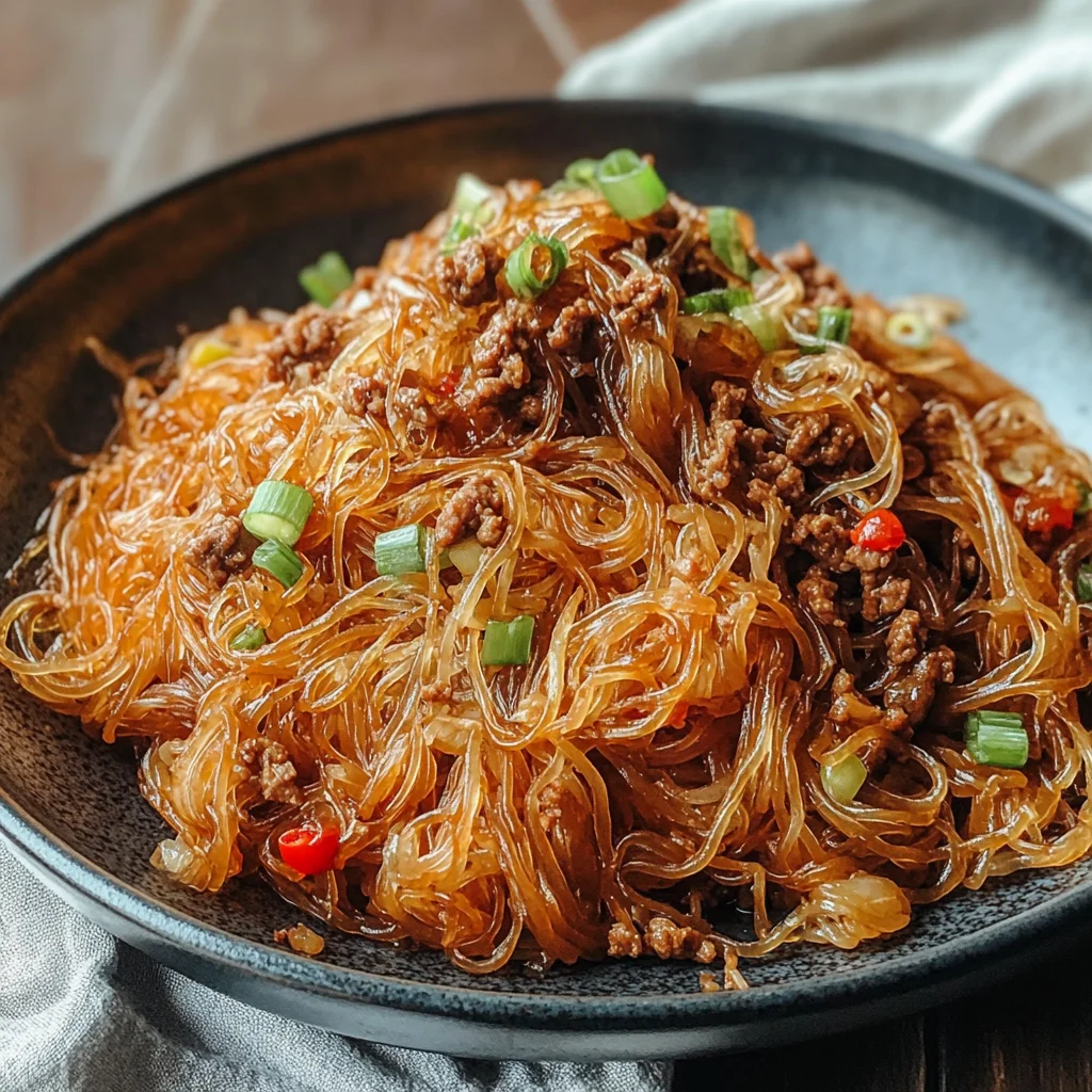 Stir Fried Vermicelli with Beef (Ma Yi Shang Shu, 蚂蚁上树)
