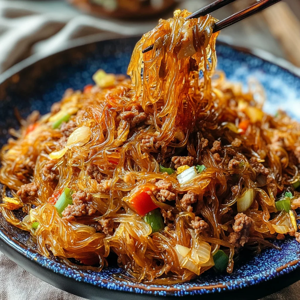 Stir Fried Vermicelli with Beef (Ma Yi Shang Shu, 蚂蚁上树)